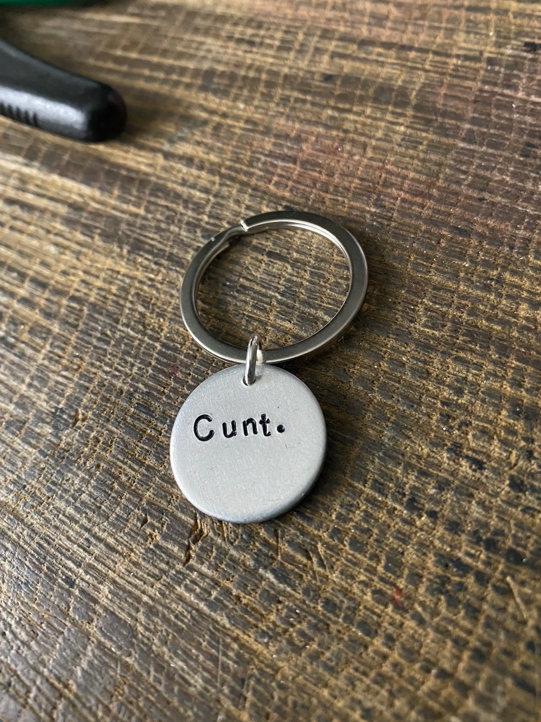 Hand Stamped Custom Silver Cunt Keyring Rude Funny Friend Birthday ...
