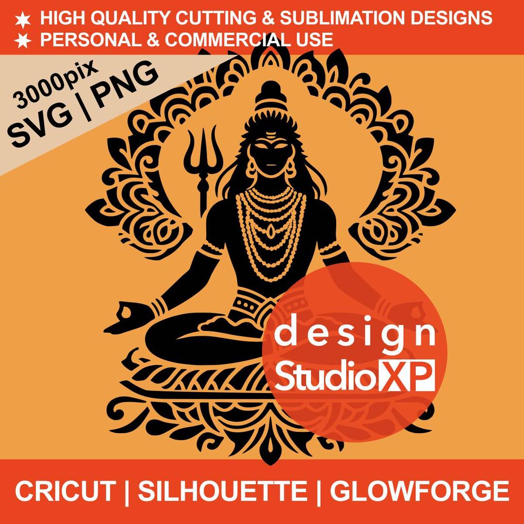 SVG Cricut God Shiva Clip Art Vector T-shirt PNG Print Black Line ...