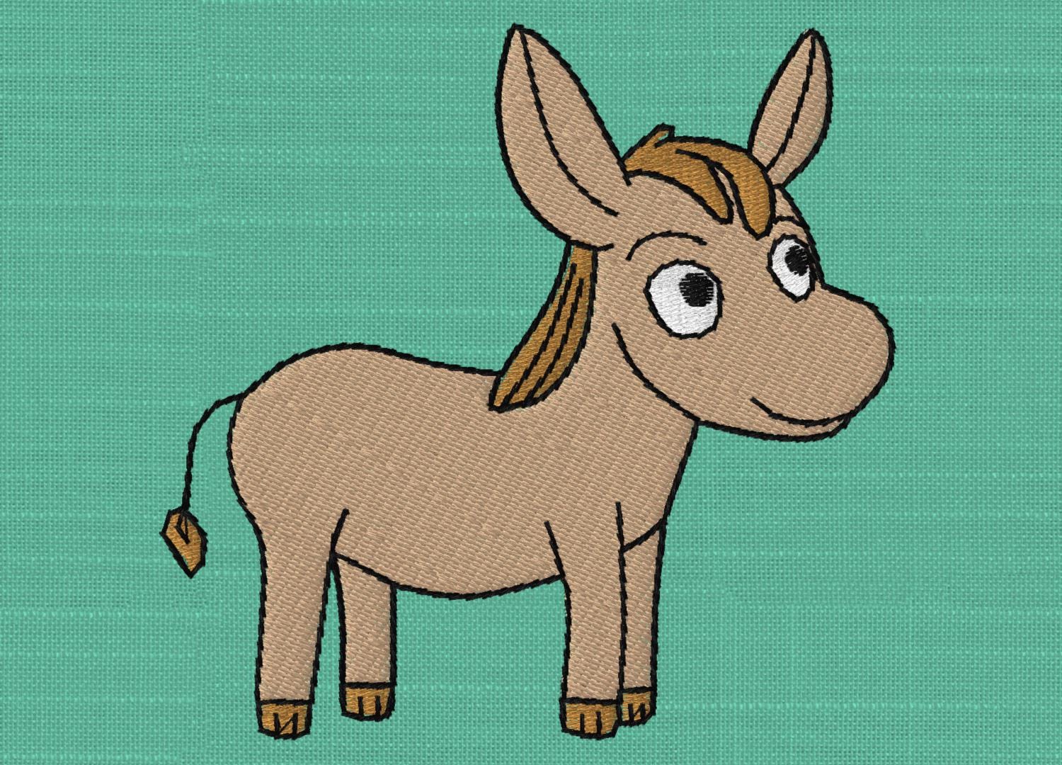 Donkey Embroidery Design / Any Size / Instant Download. - Etsy