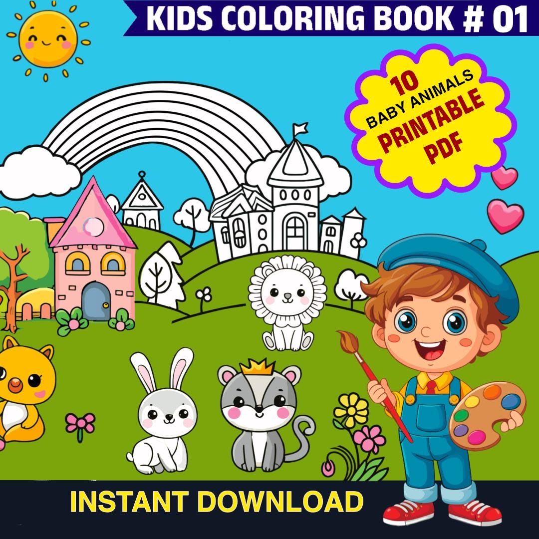 Easy Coloring Pages for Preschoolers Toddler Coloring Book Simple ...