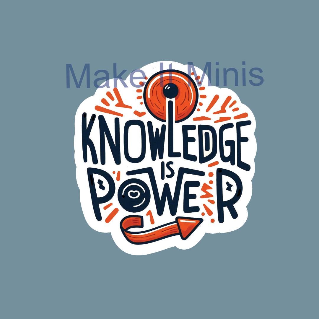 Vinyl Stickers KNOWLEDGE IS POWER Sticker for Laptop, Water Bottle ...