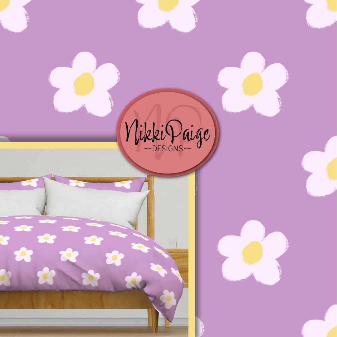 Purple Flower Power Seamless Pattern – Lilac Floral Tile (digital ...