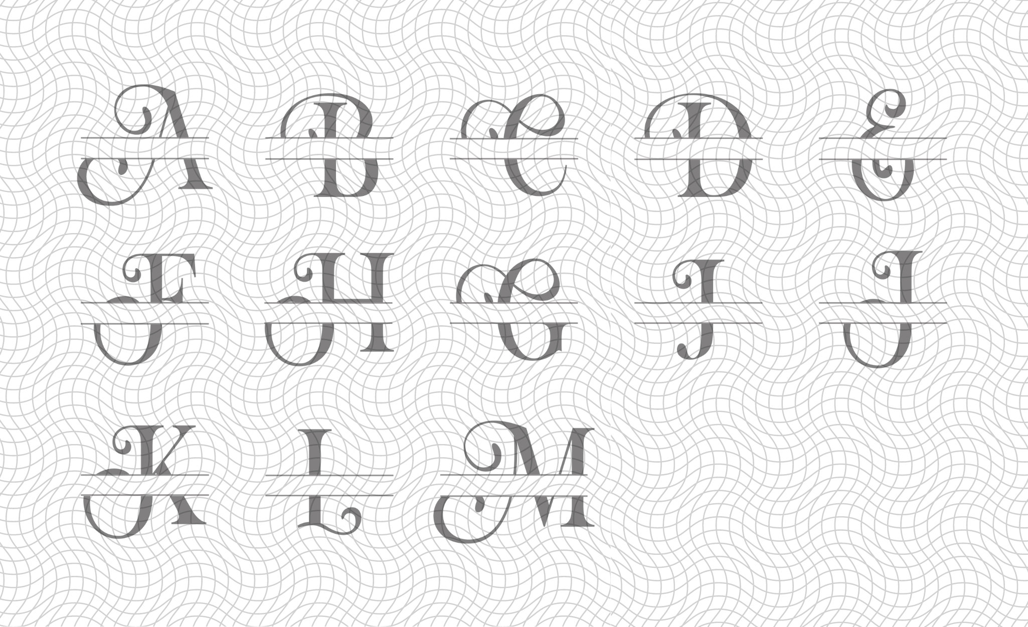 Split Letter Monogram, SVG PNG Cut Files, Cricut Cut File, Instant ...