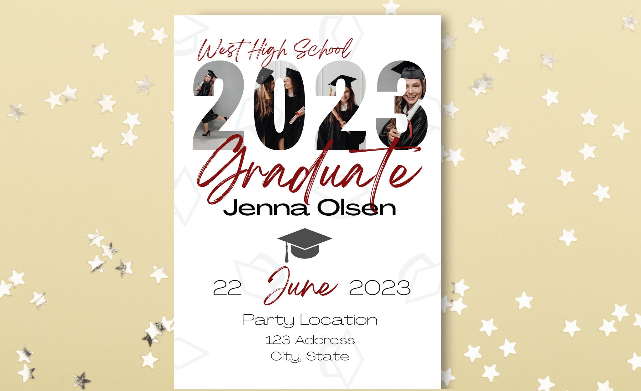 Graduation Party Invitation Template - Digital Graduation Invitation ...