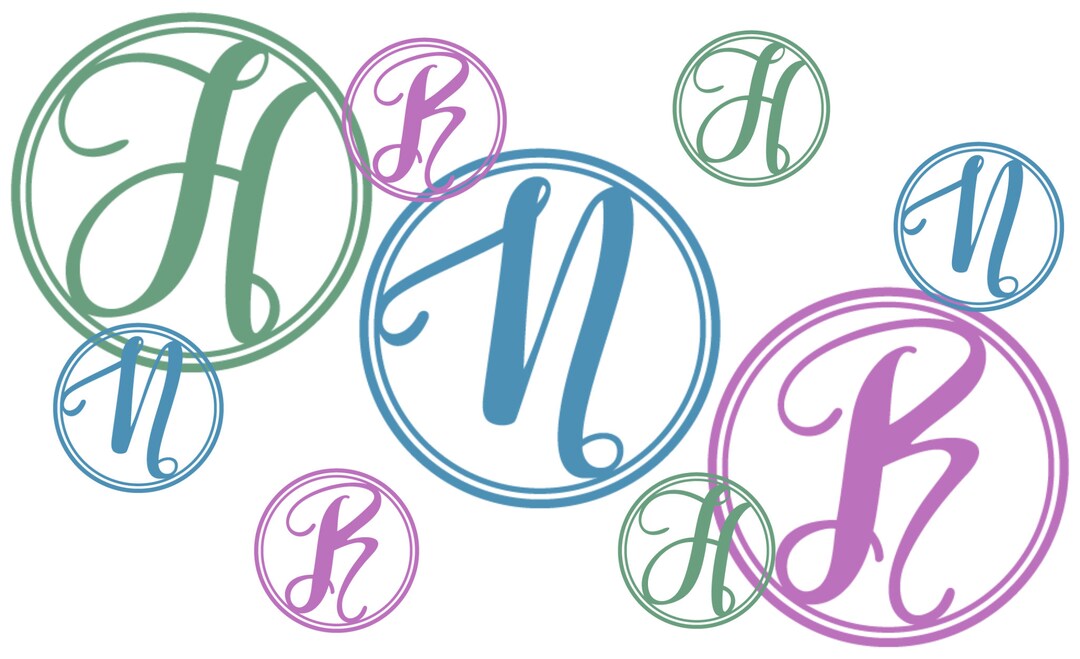 Circle Monogram, SVG PNG Cut Files, Cricut Cut File, Instant Download ...