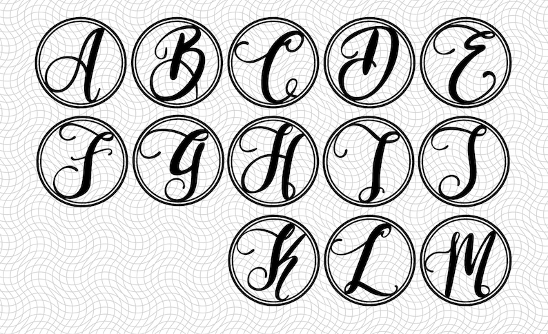 Circle Monogram, SVG PNG Cut Files, Cricut Cut File, Instant Download ...