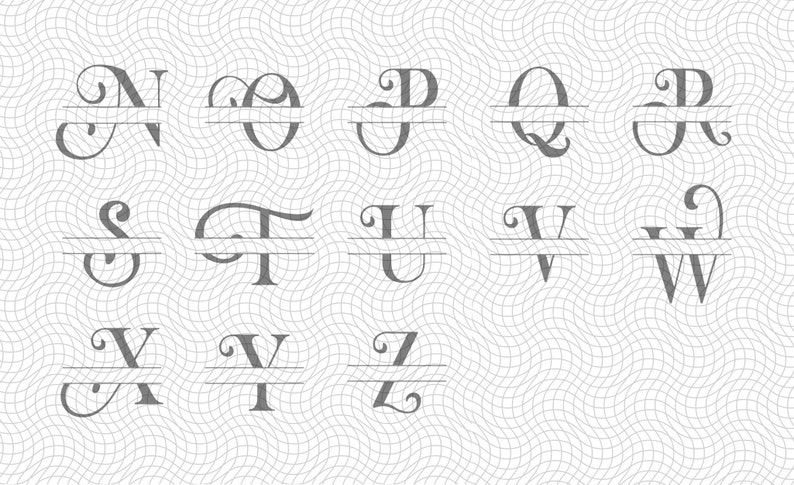Split Letter Monogram SVG PNG Cut Files Cricut Cut File - Etsy