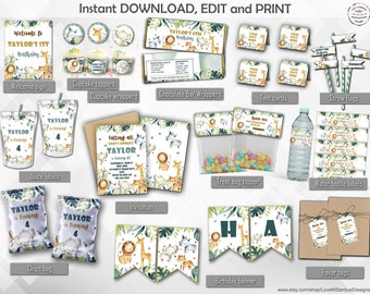 Editable Birthday Party Bundle - Etsy
