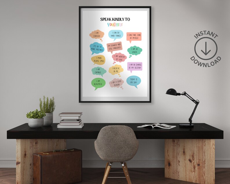 Positive Affirmations Poster, Feelings Poster, Positive Self Talk ...