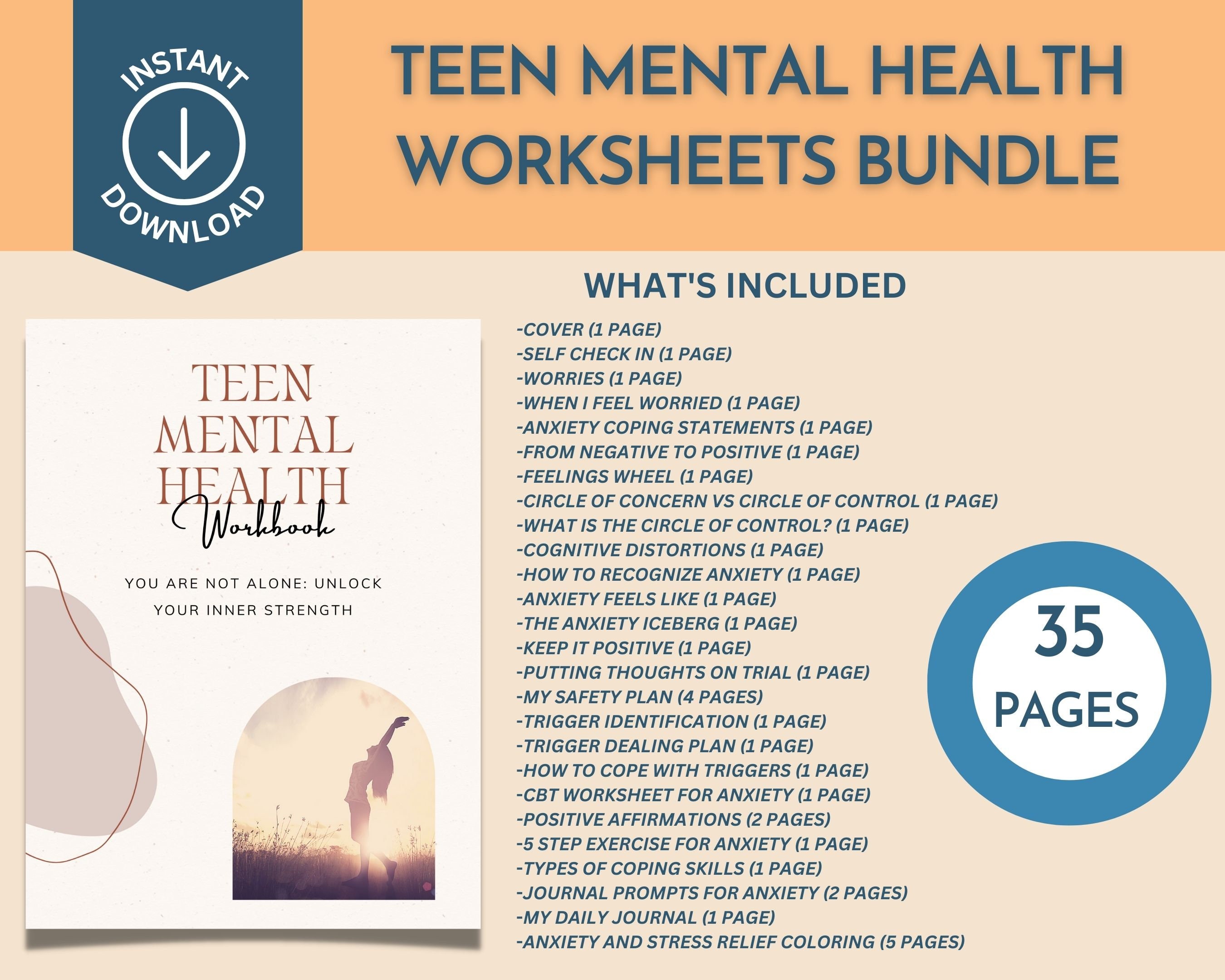 Teen Mental Health Workbook, Social Emotional Learning, Anxiety ...