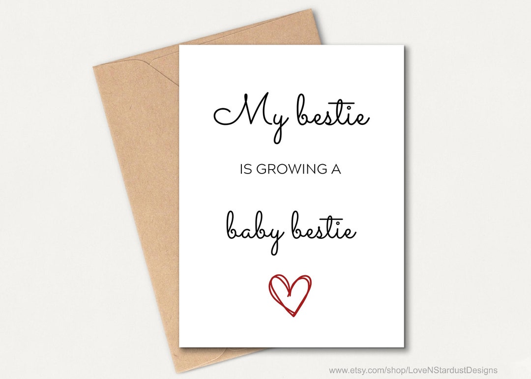My Bestie is Growing a Baby Bestie New Baby Card Expecting - Etsy