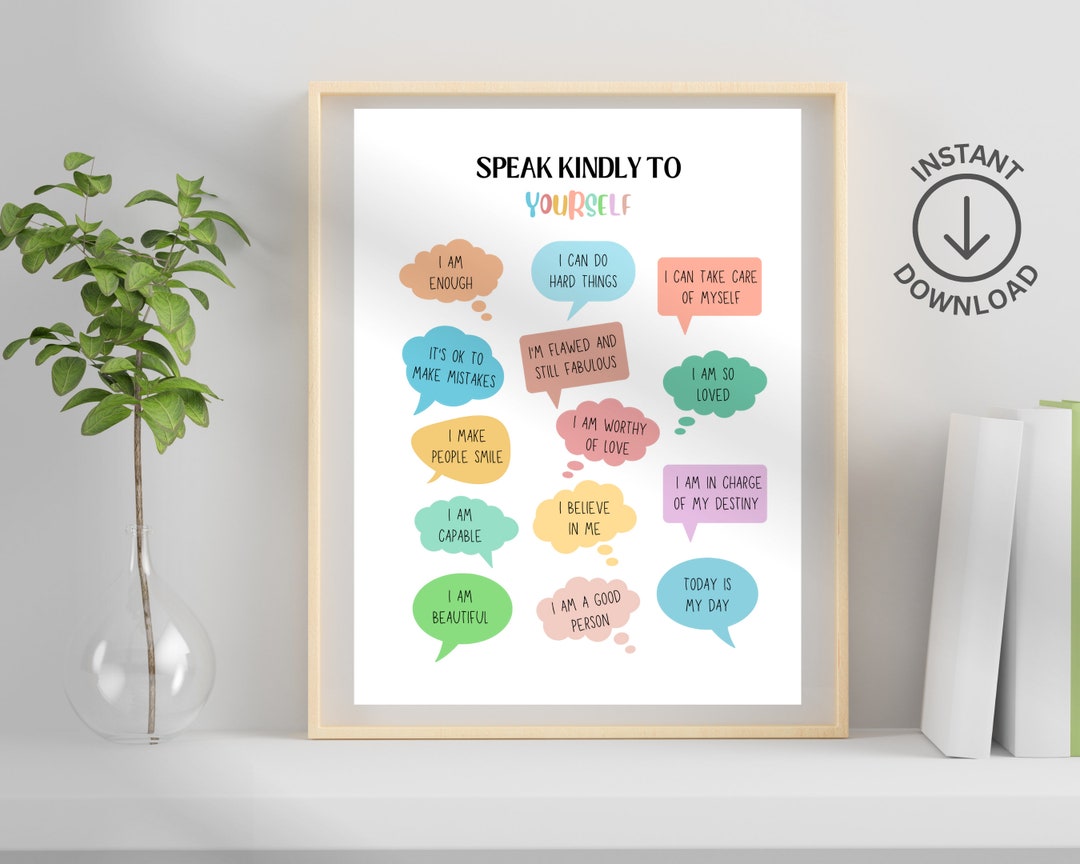 Positive Affirmations Poster, Feelings Poster, Positive Self Talk ...