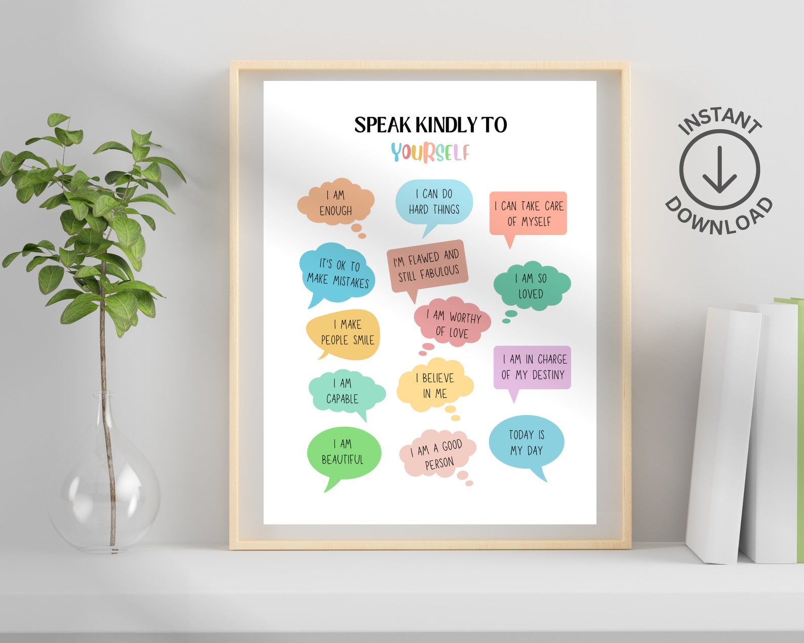Positive Affirmations Poster, Feelings Poster, Positive Self Talk ...