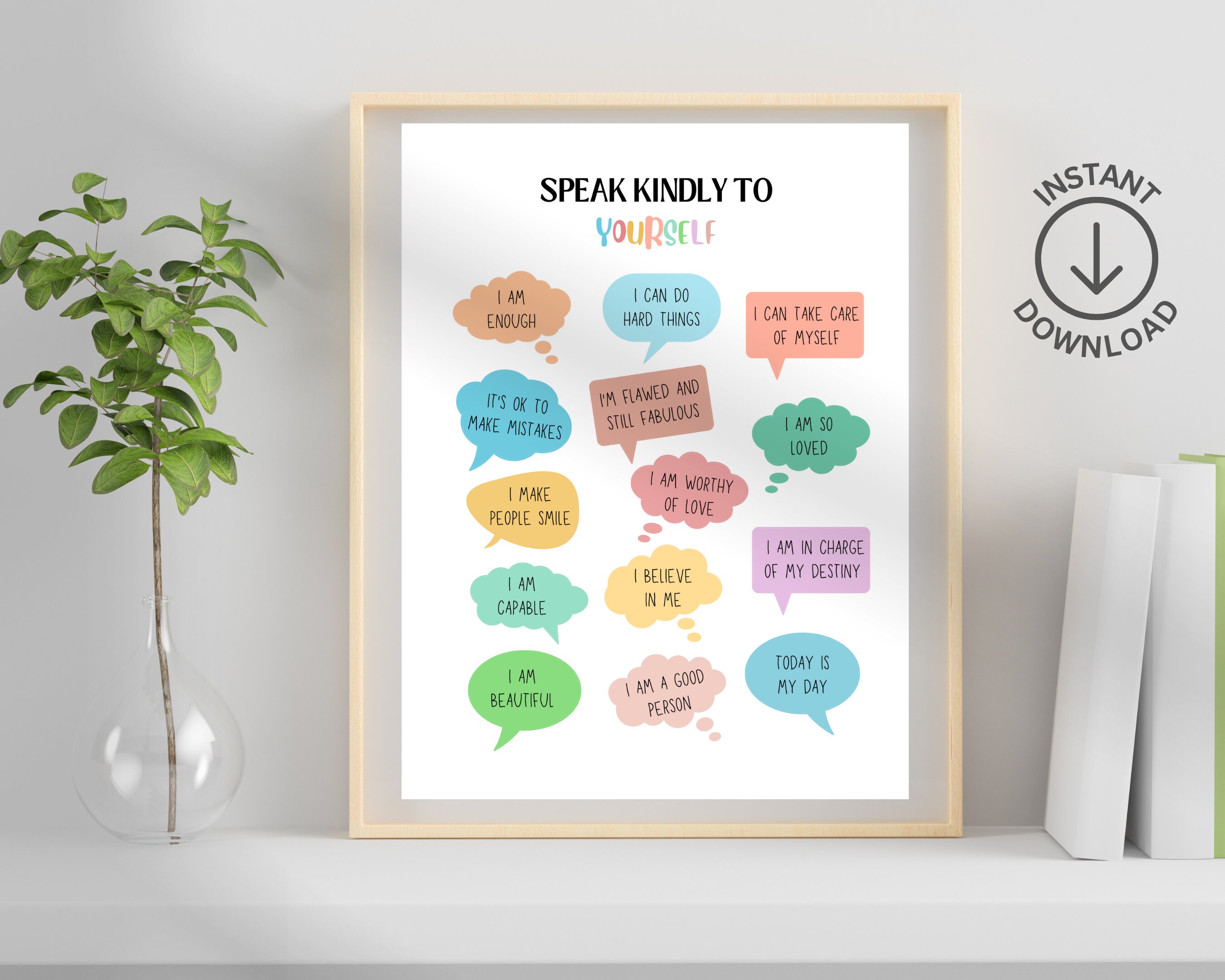 Positive Affirmations Poster, Feelings Poster, Positive Self Talk ...