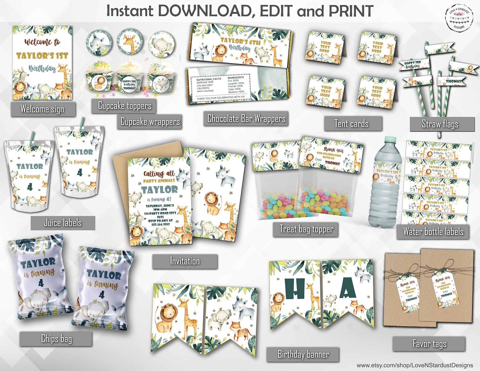 Safari Welcome Sign, Instant Download, Jungle Birthday Welcome,safari ...