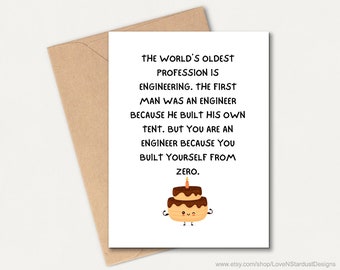 Engineer Birthday Card - Etsy