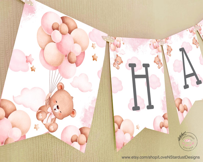 Teddy Bear Birthday Banner Teddy Bear Printable Party - Etsy Australia