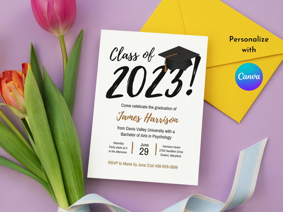 Simple Graduation Invitation Graduation Party Invitation - Etsy