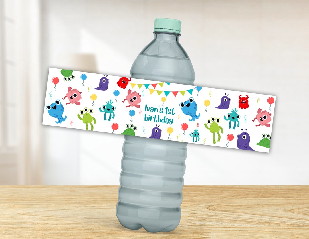 Editable Water Bottle Labels Template Printable Monster Water Bottle ...