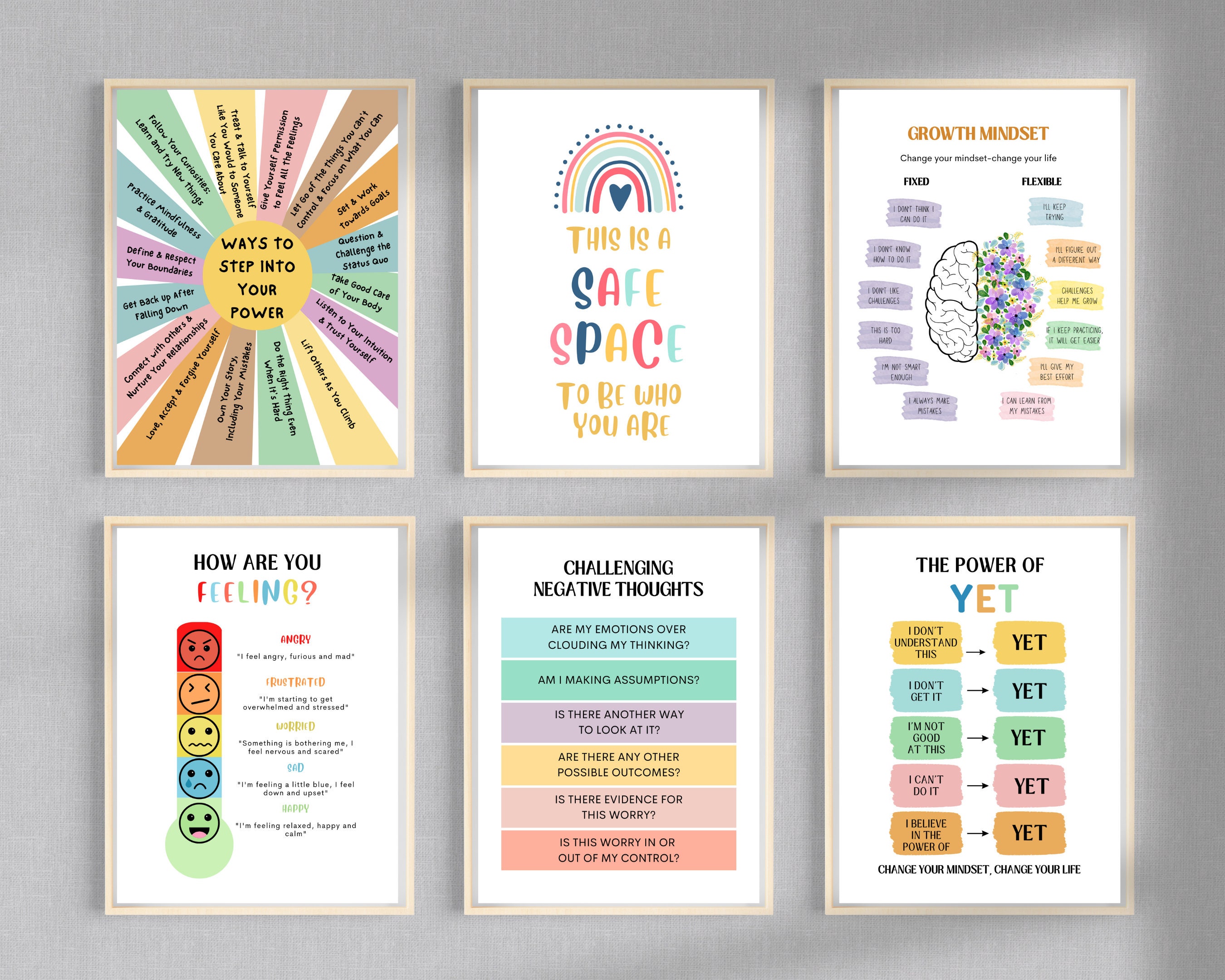 12 Calming Corner Classroom Boho Calm Down Printable, Poster Bundle ...