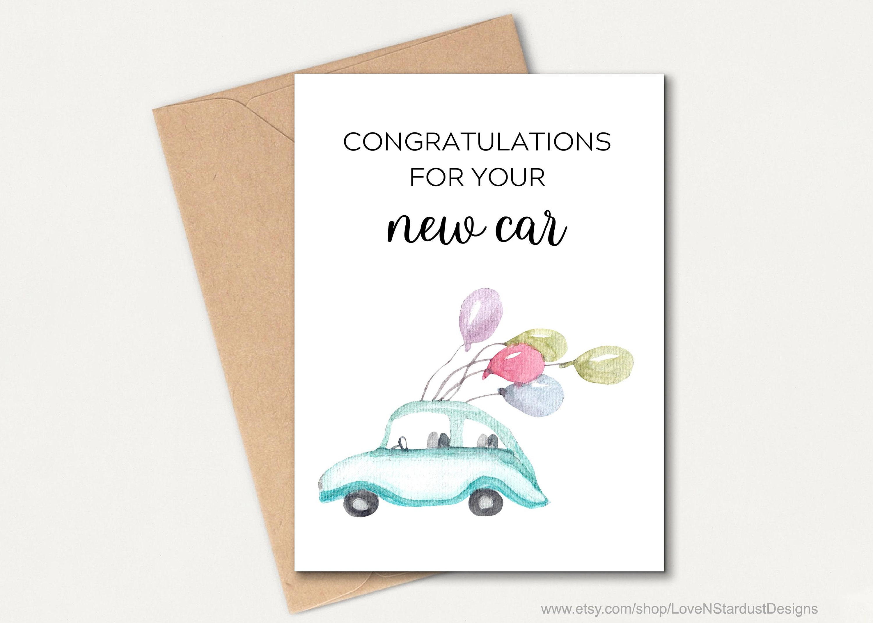 Congratulations for Your New Car, New Car Card, New Car Greeting Card ...