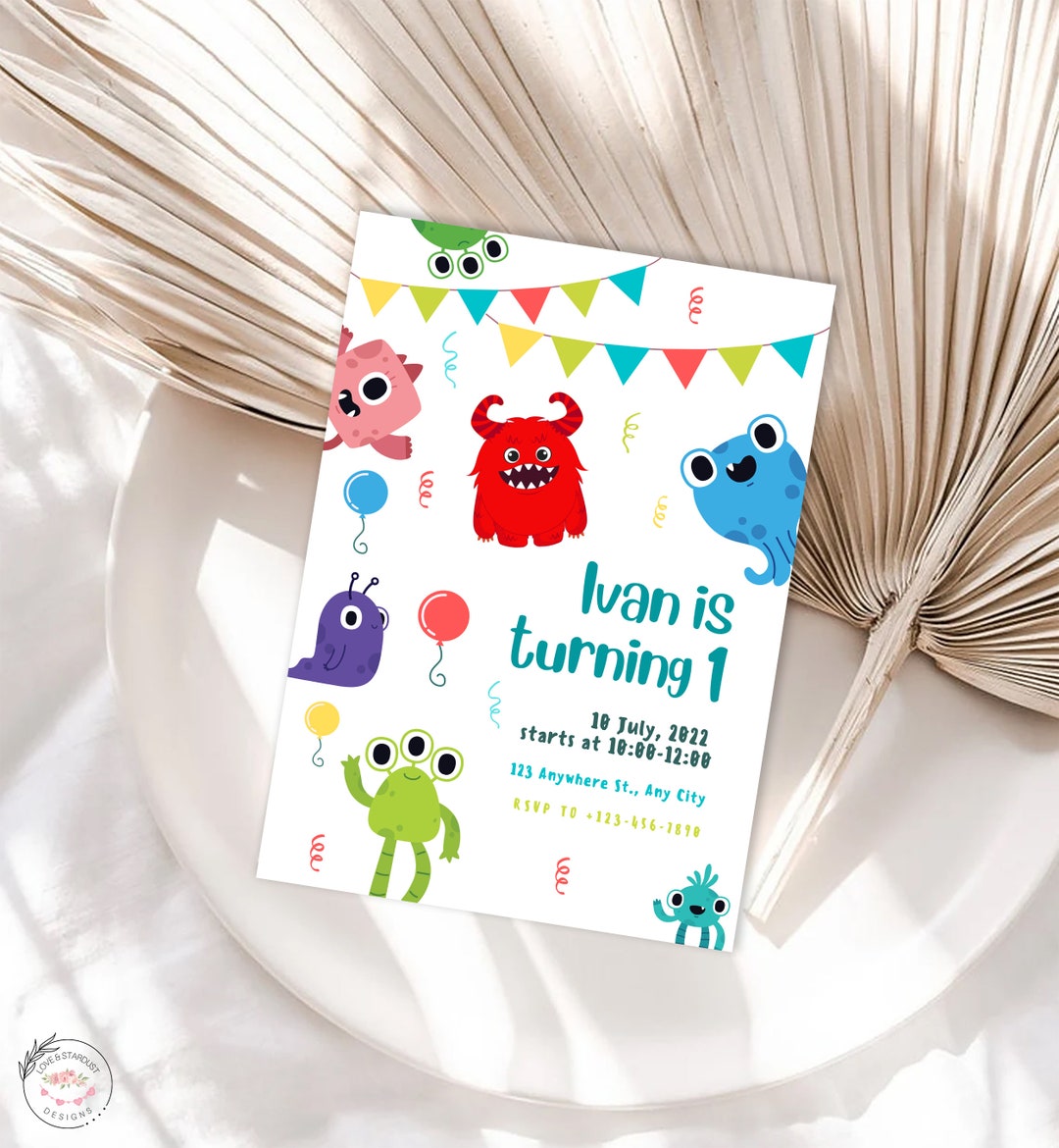 Editable Monster Invitation, Monster Birthday Invitation, Our Little ...