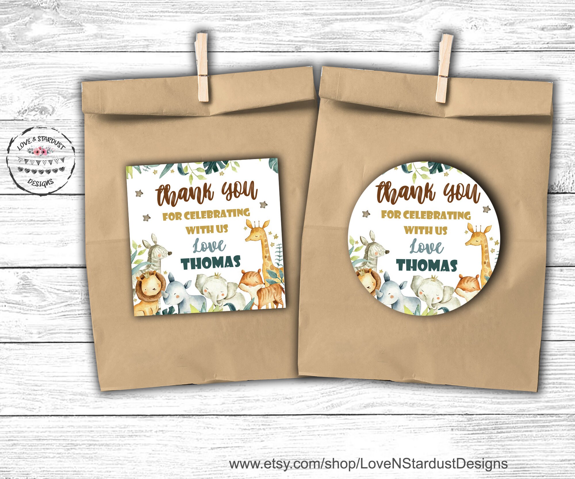 Safari Treat Bag Topper,jungle Boy Birthday, Safari Party Snack,safari ...