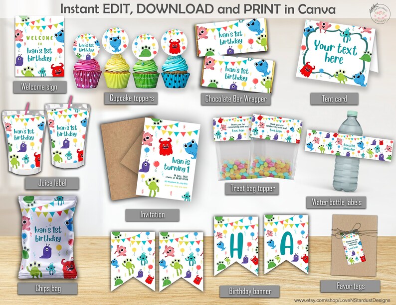 Editable Monster Invitation, Monster Birthday Invitation, Our Little ...