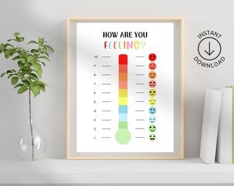 Rainbow Thermometer Poster, Feelings Poster, Self Regulation, Emotions ...