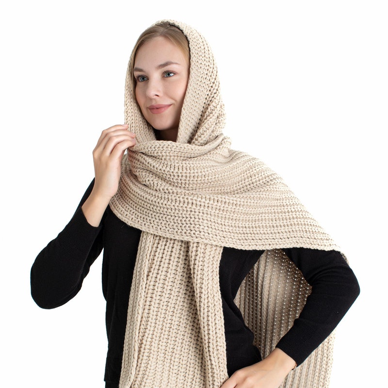 Extra Long Brown Scarf - Etsy