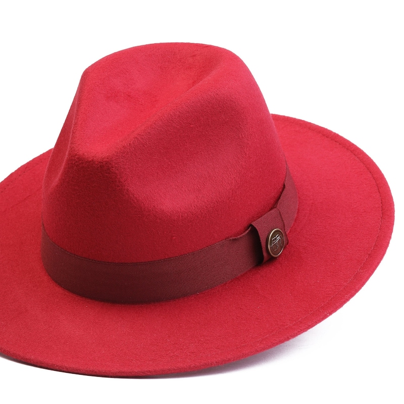 Black Red Fedora Men - Etsy