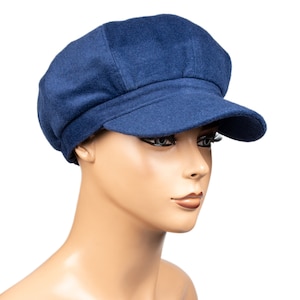 Blue Wool Women Newsboy Cap, Women 8 Panels Cap, Peaky Blinders Hat ...