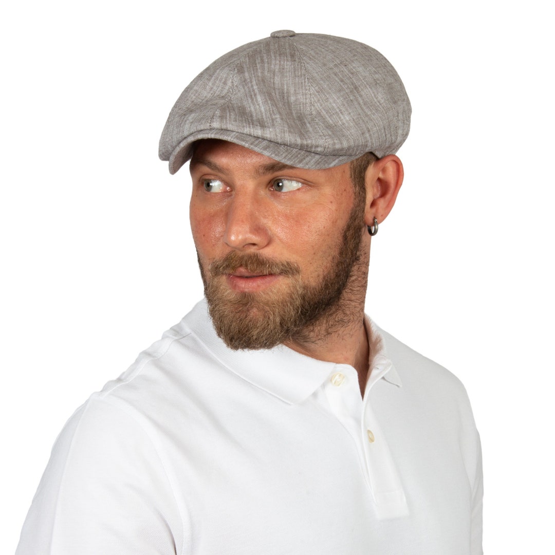 Brown Linen Summer 8 Panel Newsboy Cap, Peaky Blinders Hat, Hatsquare ...