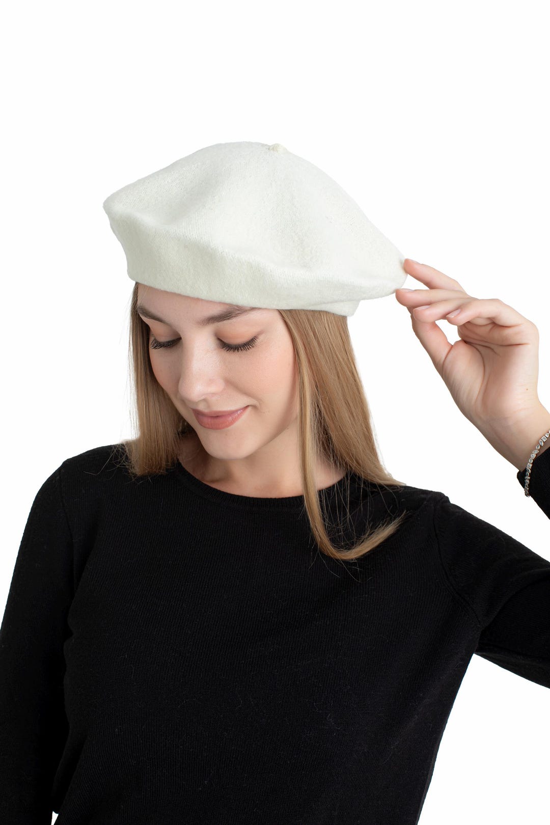 Cream French Beret , Painters Hat, Women Felt Beret, Women Winter Hat ...