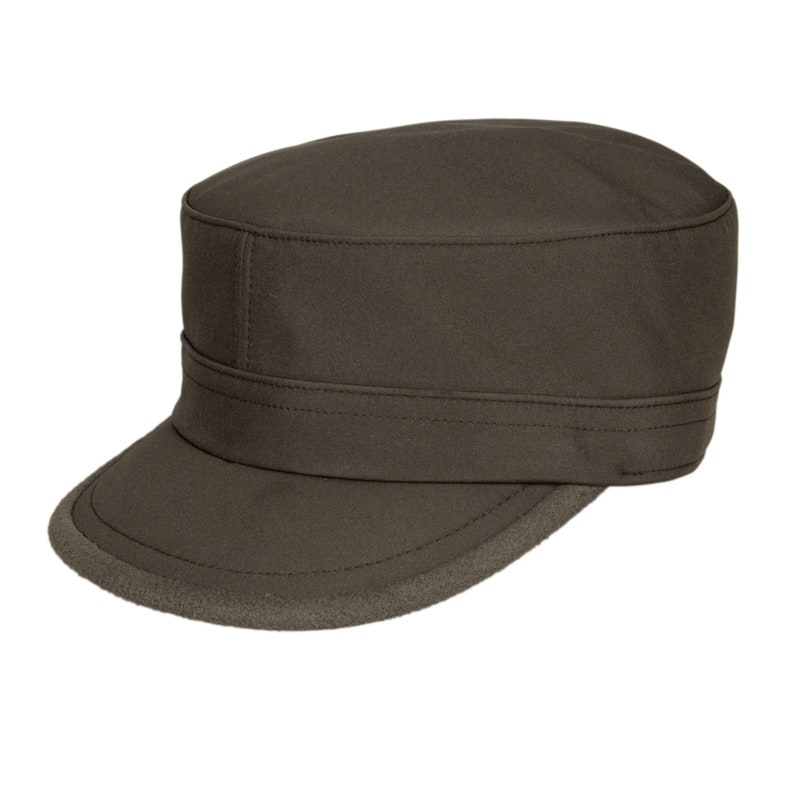 Dark Green Water Resistant Military Cap, Men Cadet Cap, Army Style Hat ...