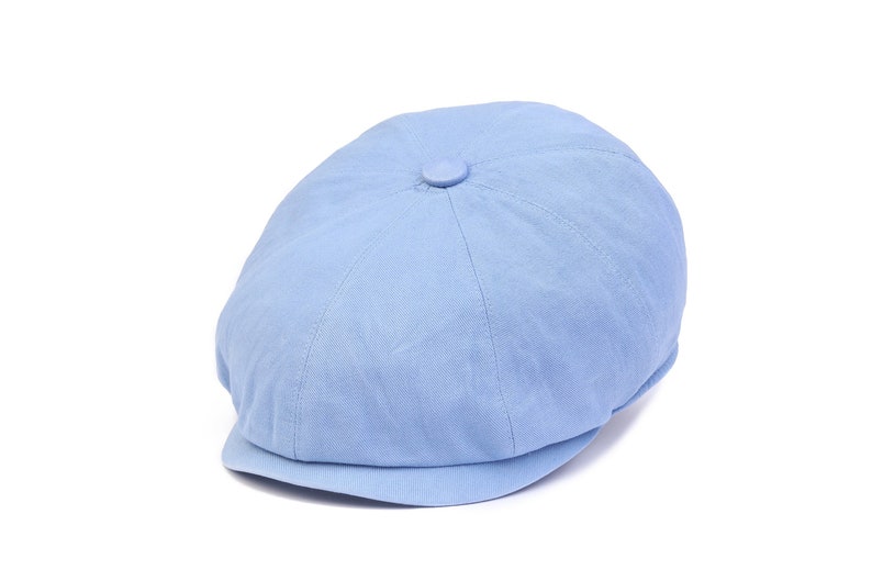 SALE. Baby Blue Cotton Pygment Dyed Summer 8 Panels Cap - Etsy