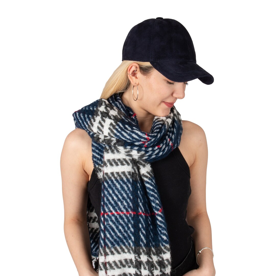 Dark Blue Suede Leather Baseball Cap, Adjustable Women Leather Cap ...