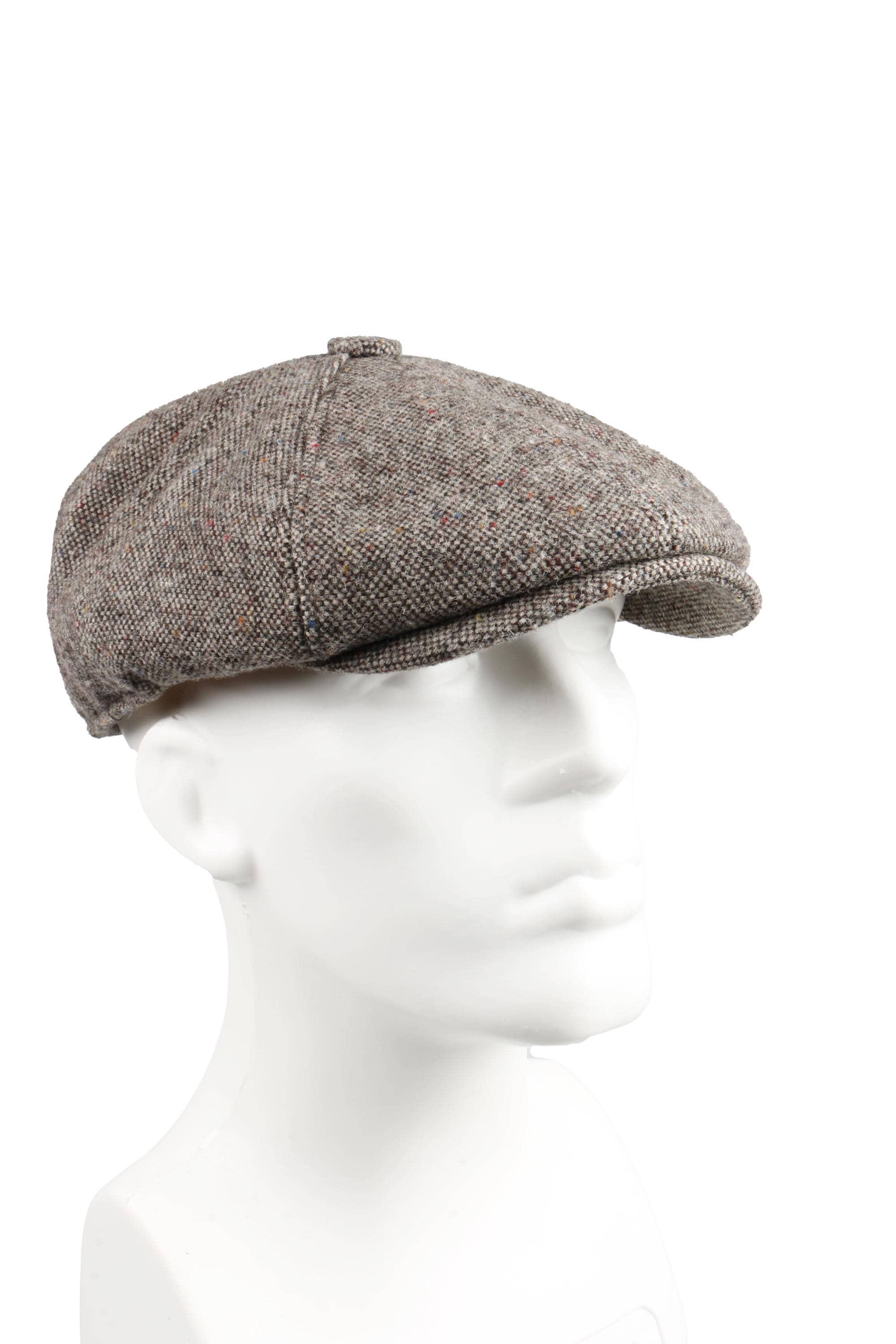 Beige Tweed Wool 8 Panels Cap, Peaky Blinders Hat, Baker Boy Hat, Irish ...