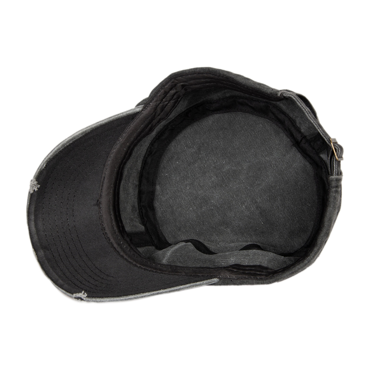 Black Summer Pigment Dyed Cotton Military Cap, Army Style Hat, Castro ...