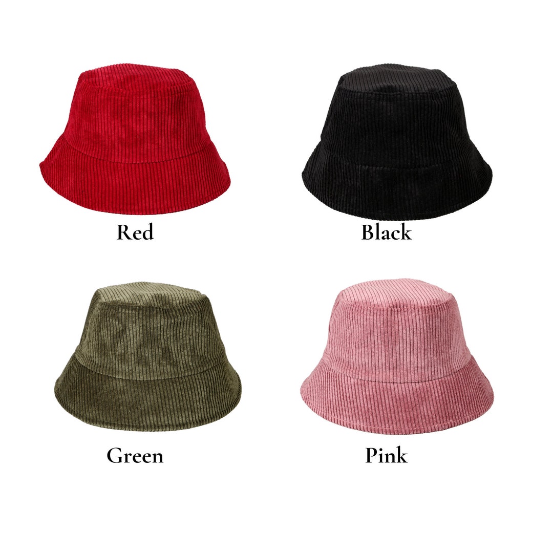Colorful Corduroy Women Bucket Hat, Winter Cozy Bucket Hat, One Size ...