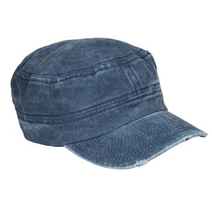 Navy Summer Pigment Dyed Cotton Military Cap, Army Style Hat, Castro ...