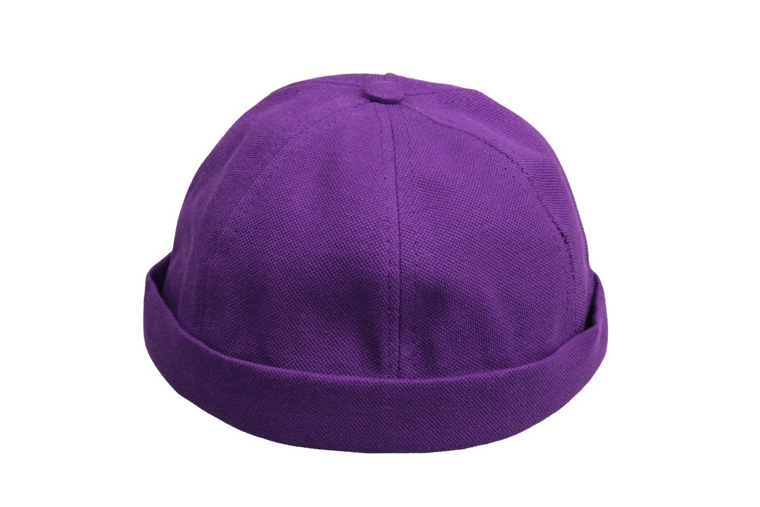 Purple Cotton Docker Hat, Summer Man Beanie Cap, Sailor Military ...