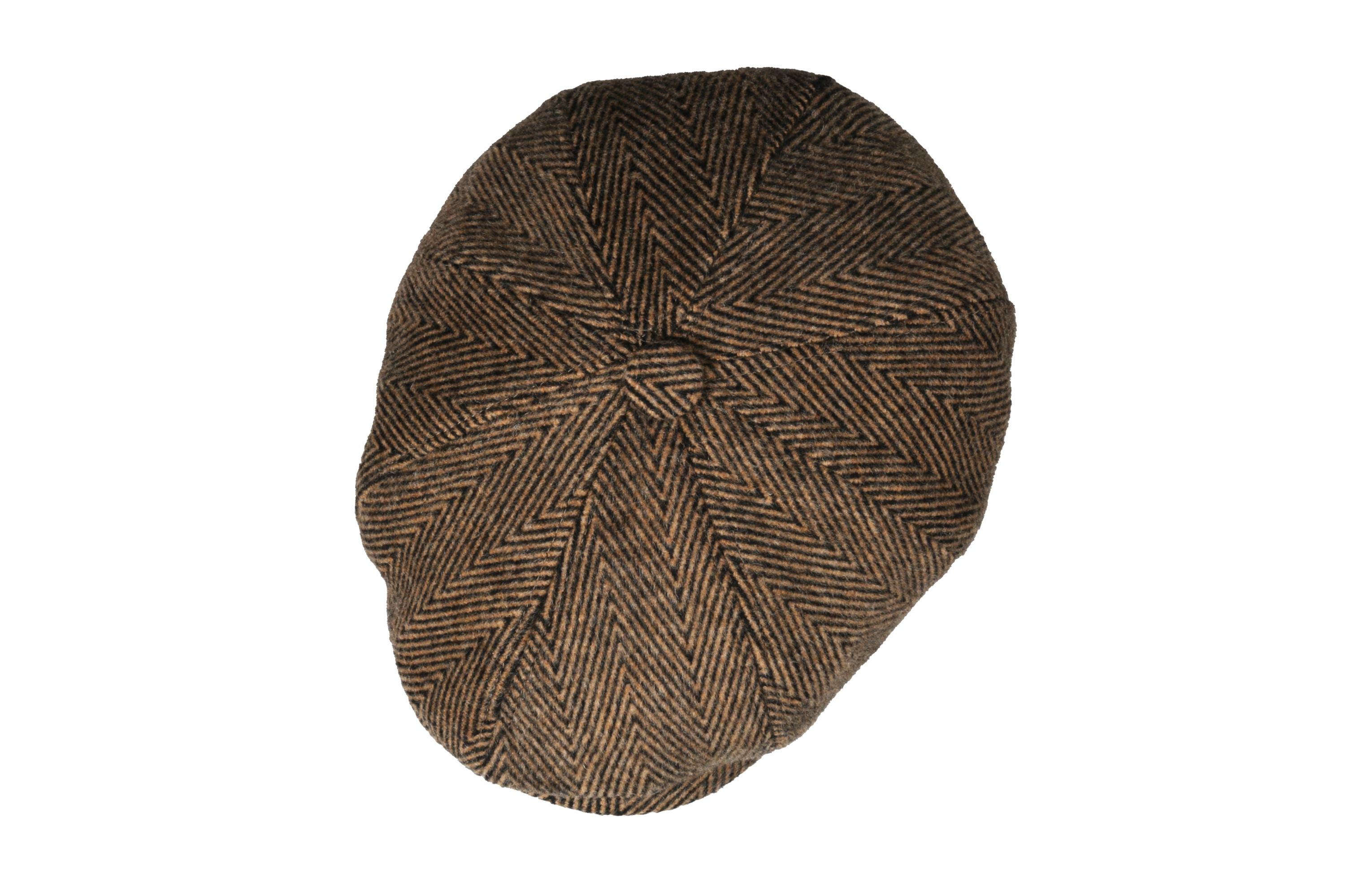 Milky Brown Herringbone Wool 8 Panels Cap, Peaky Blinders Hat, Baker ...