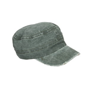Forest Green Summer Pigment Dyed Cotton Military Cap, Army Style Hat ...