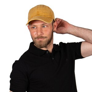 Yellow Cotton Baseball Cap, Baseball Hat, Pigment Dyed Cap, Men Summer ...