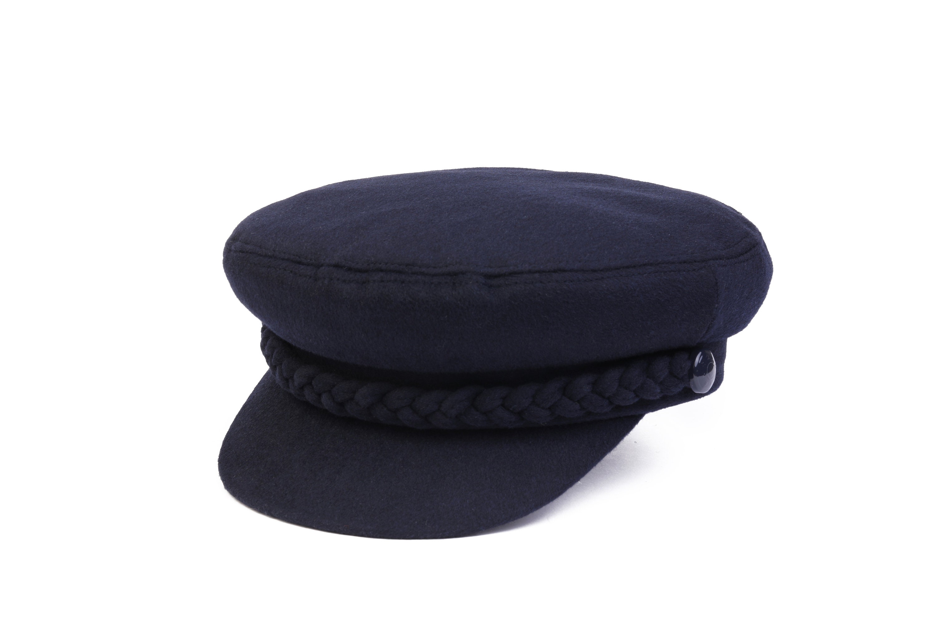 Dark Blue Man Wool Winter Fiddler Hat, Man Sailor Captain Hat, Skipper ...