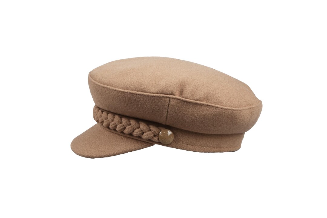 Milky Brown Wool Fiddler Hat, Men Women Newsboy Cap, Military Cabbie ...
