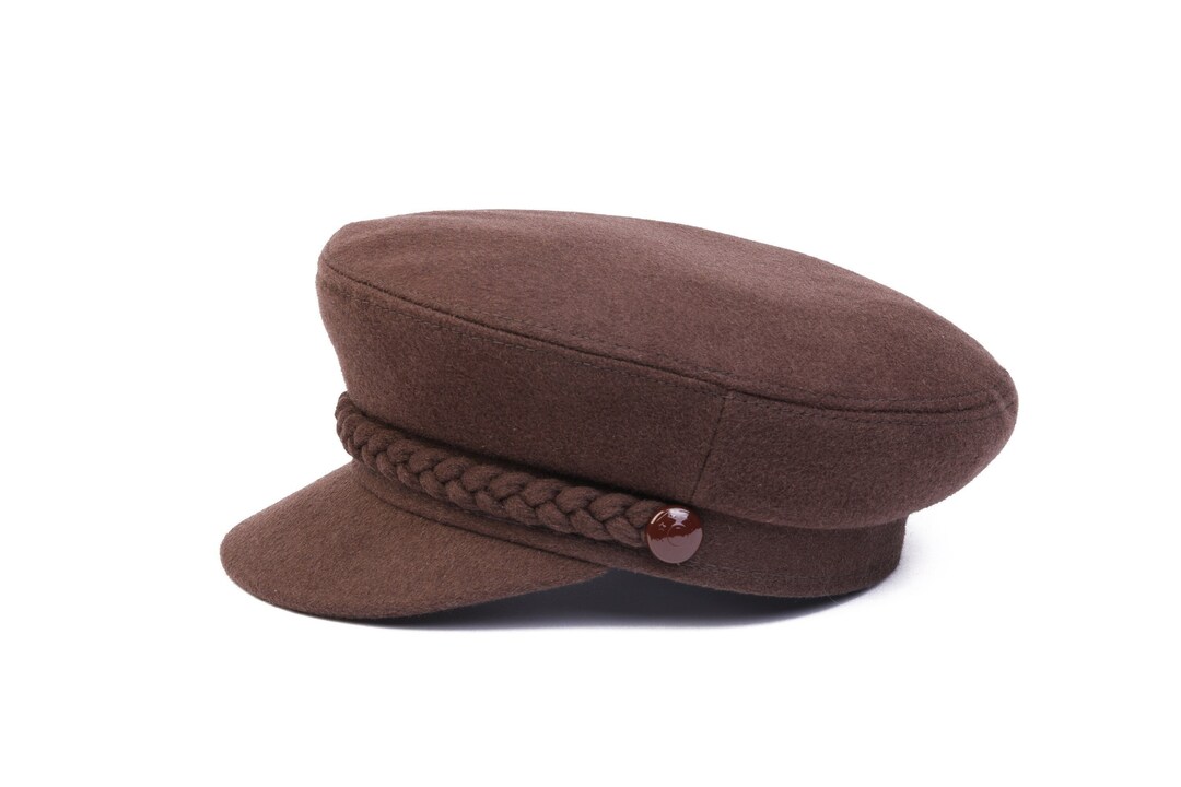 Brown Women Wool Fiddler Hat, Women Newsboy Cap, Cabbie Hat, Sailor ...