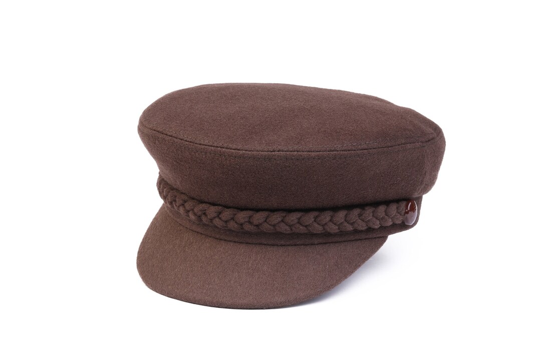 Brown Man Wool Fiddler Sailor Hat, Man Sailor Captain Hat, Skipper ...