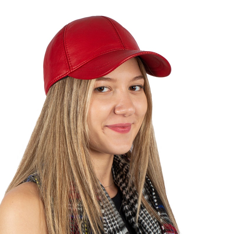 Basic Colors Leather Baseball Cap Hatsquare Leather Hat - Etsy